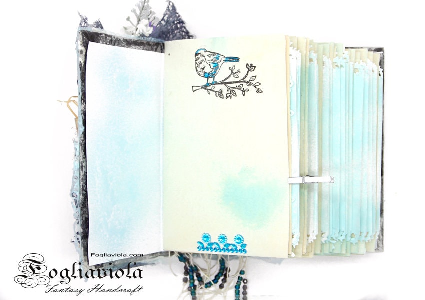 FAIRY JOURNAL Bird NEST Enchanted Diary Blue Easter Junk Scrap Fantasy ...