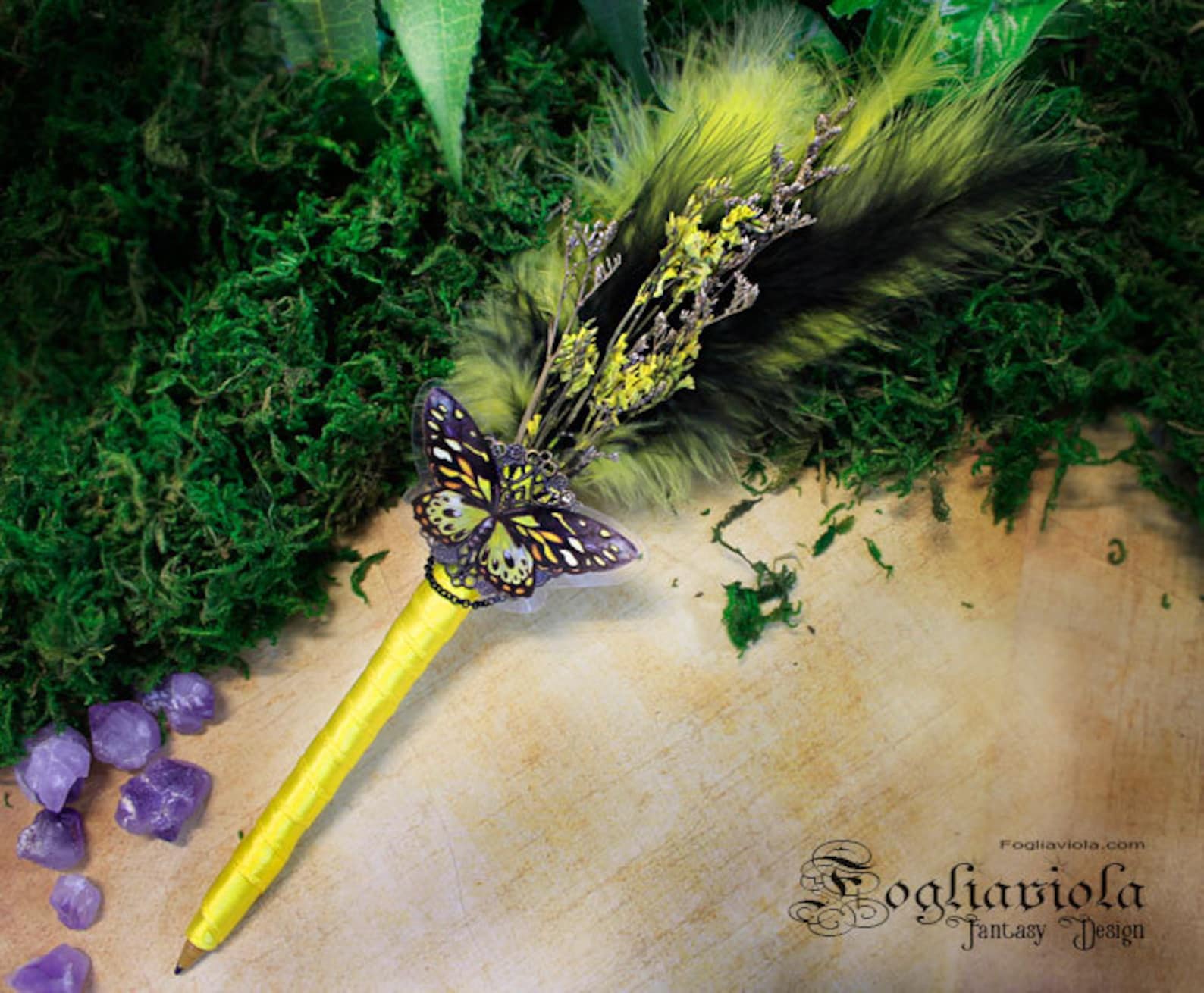 FAIRY PEN ENCHANTED Quill Desk 4 Season Pen Wedding Guestbook Decor ...