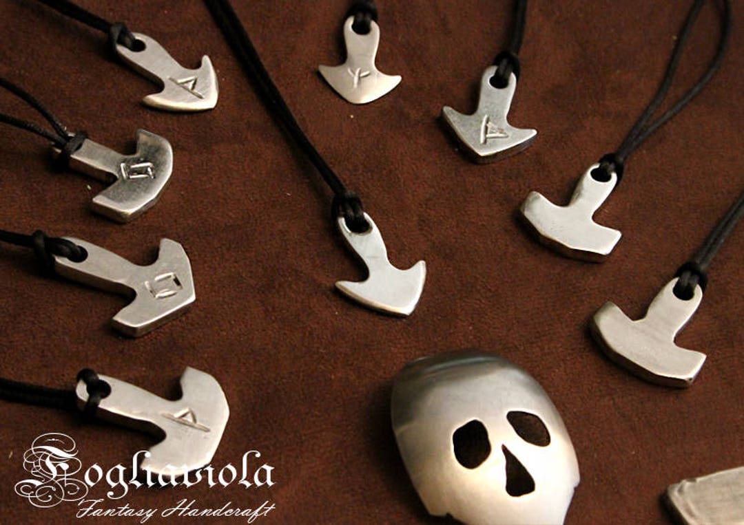 MJOLNIR NECKLACE RUNE Pendant Viking Bifrost Hammer Thor Necklace God ...