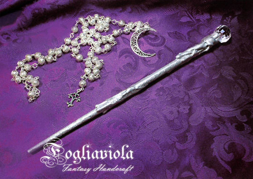 MOON WAND SPELL Ice Moonlight Queen Magic Witch Tool Wizard Costume ...