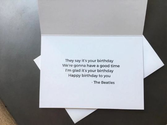 The Beatles Birthday Card With Envelope Drawn From Their Birthday Song ...