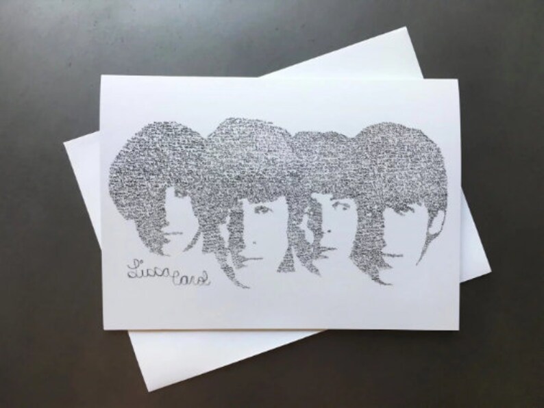 The Beatles Birthday Card With Envelope Drawn From Their Birthday Song ...
