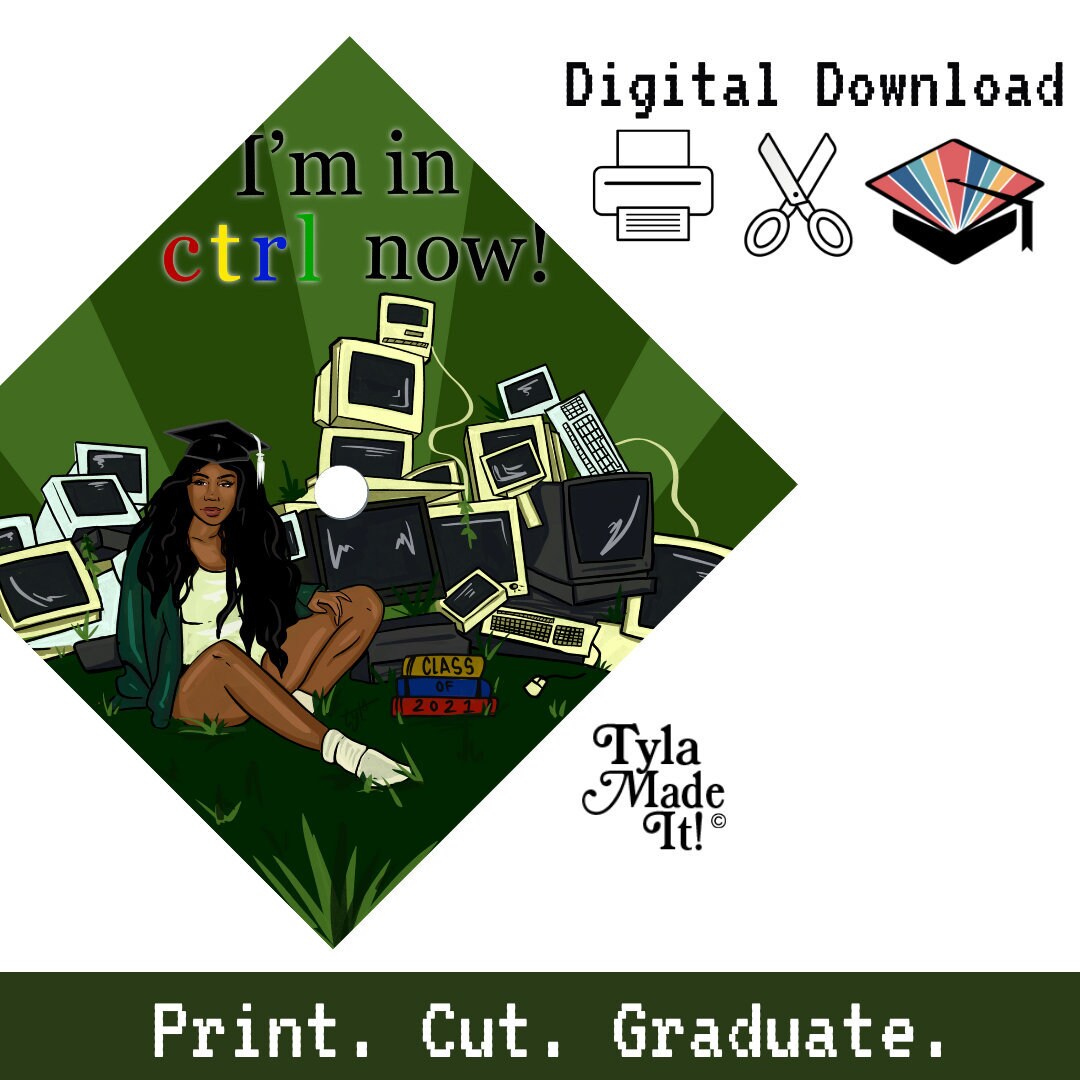 Printable Graduation Cap SZA CTRL inspired for Class of 2021 | Etsy