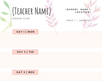 Lesson Plan Monthly Overview Weekly Lesson Planner - Etsy