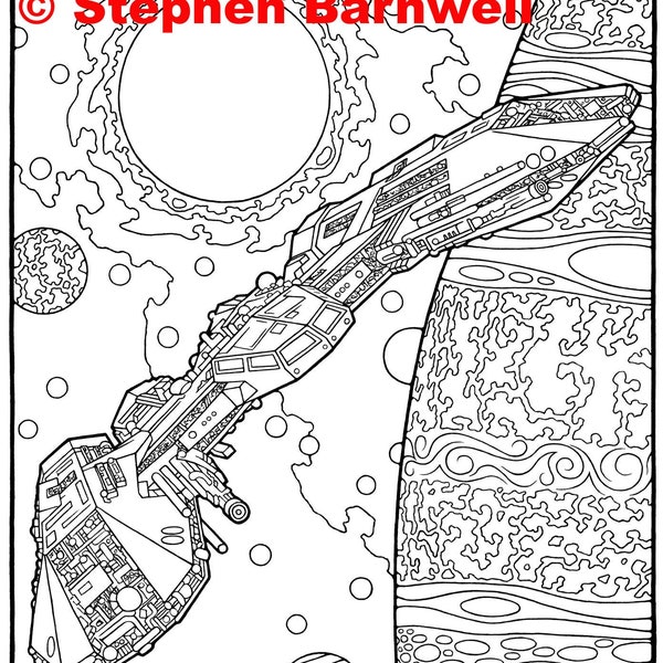 Adult Coloring Sci Fi Etsy