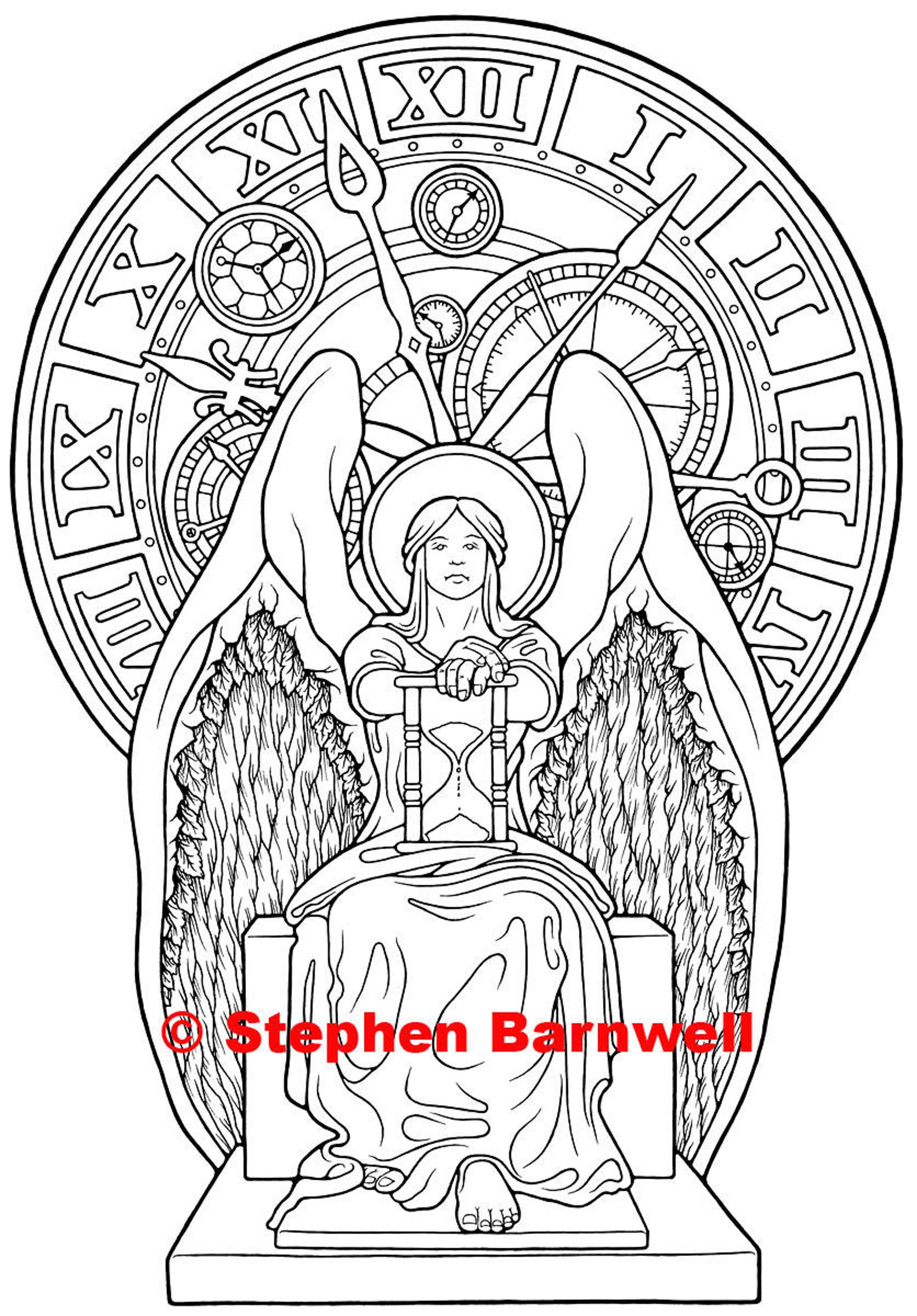 Angel Coloring Pages Angelic Art Angel Coloring | Etsy