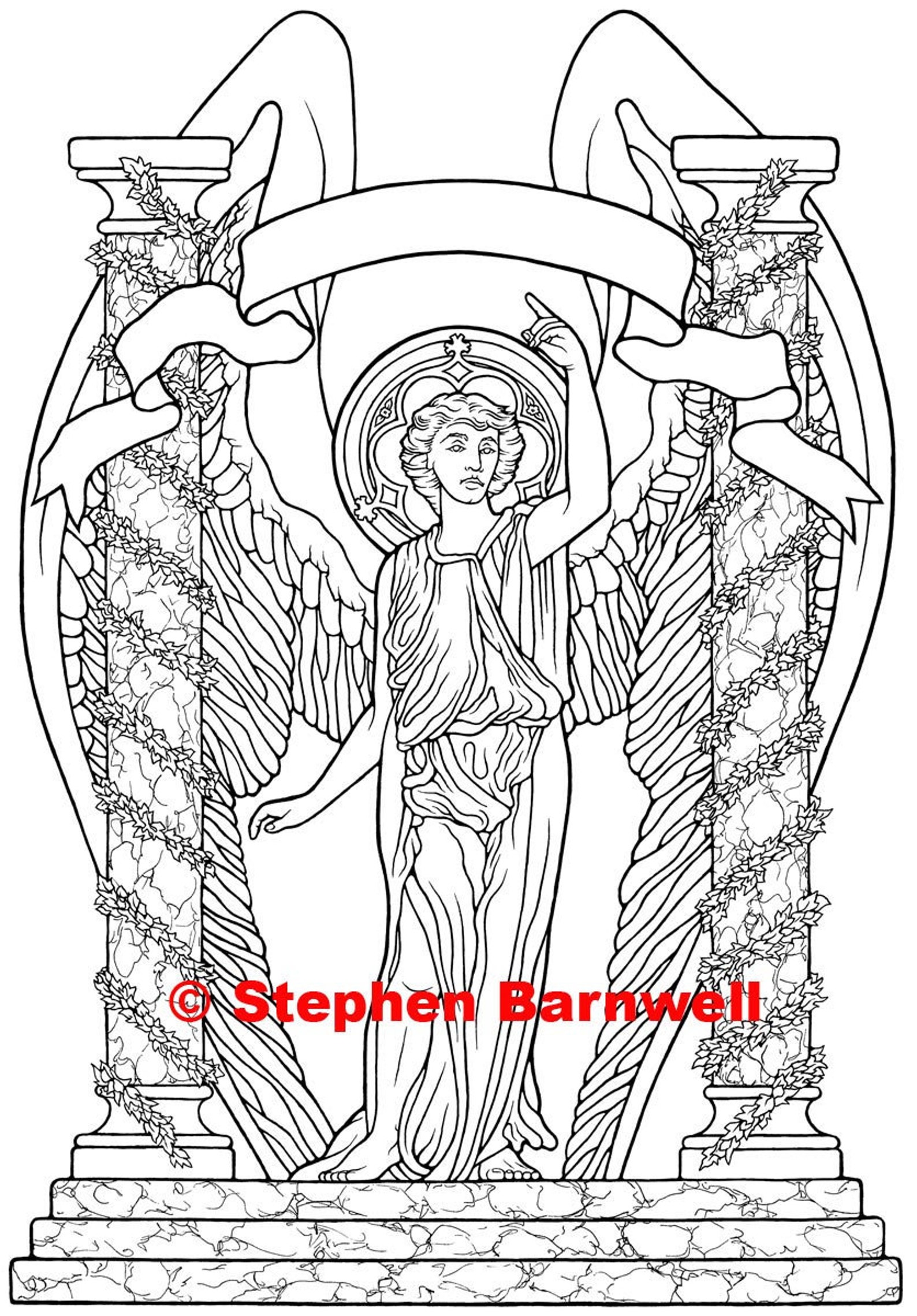 Angel Coloring Pages Angelic Art Angel Coloring - Etsy