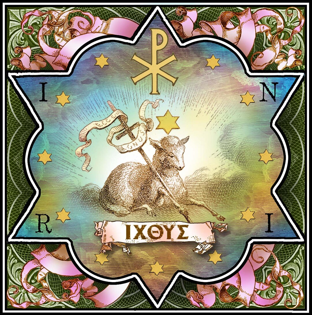 Religious Art Print "lamb of God" by Stephen Barnwell. Signed, Matted ...