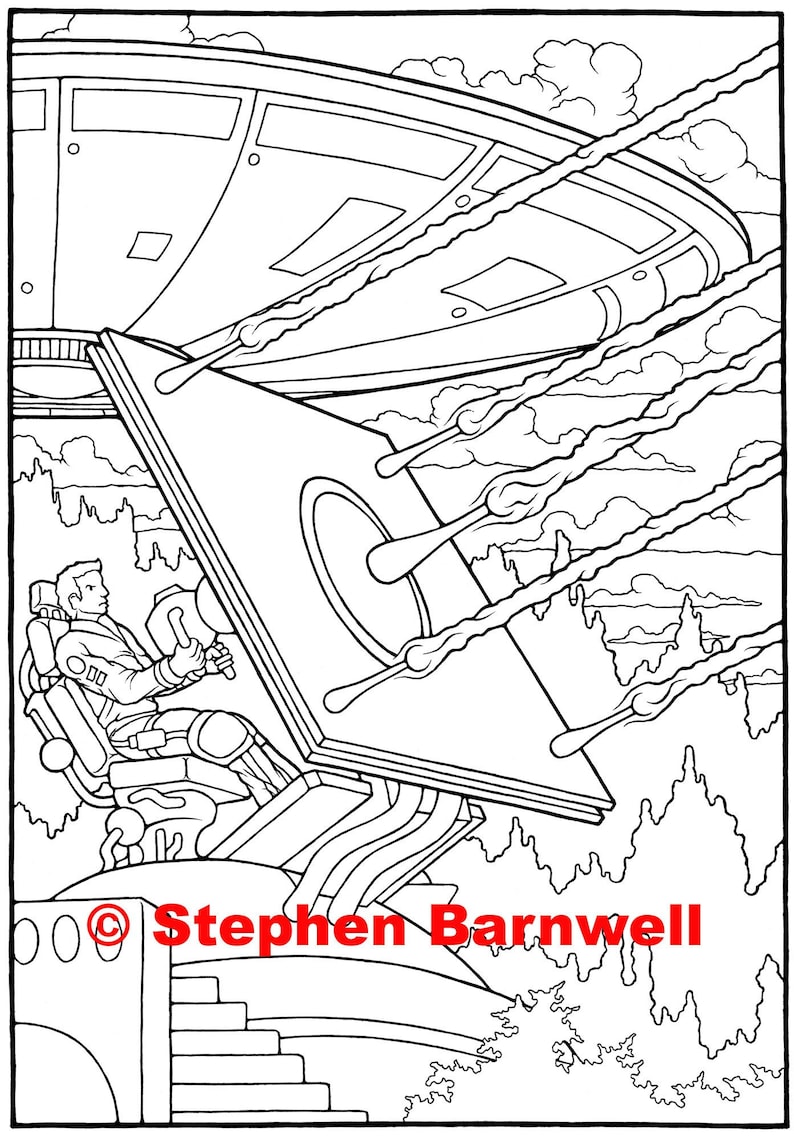 Sci Fi Coloring Page Laser Cannon Adult Coloring Pages - Etsy Canada