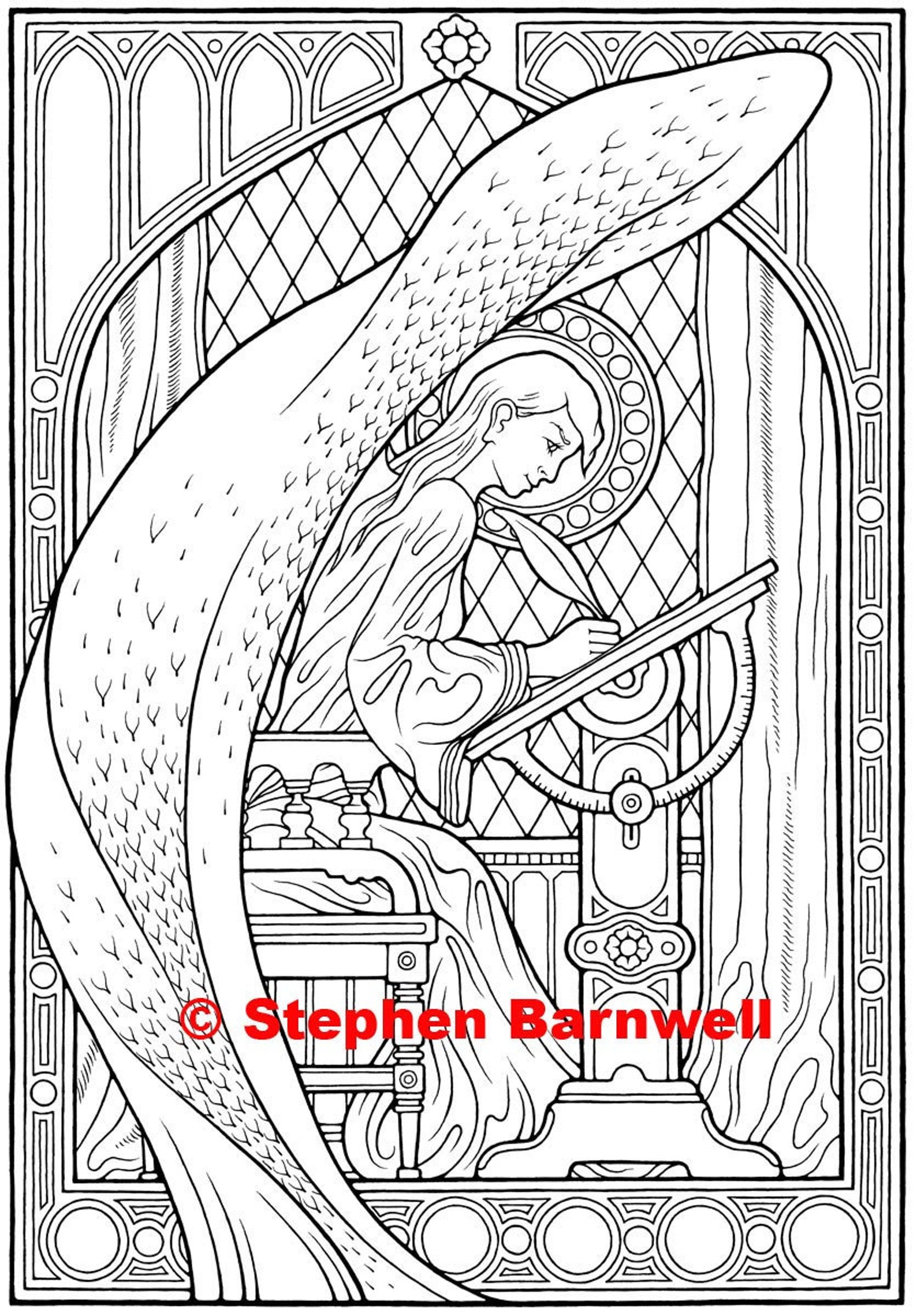 Angel Coloring Pages Angelic Art Angel Coloring - Etsy
