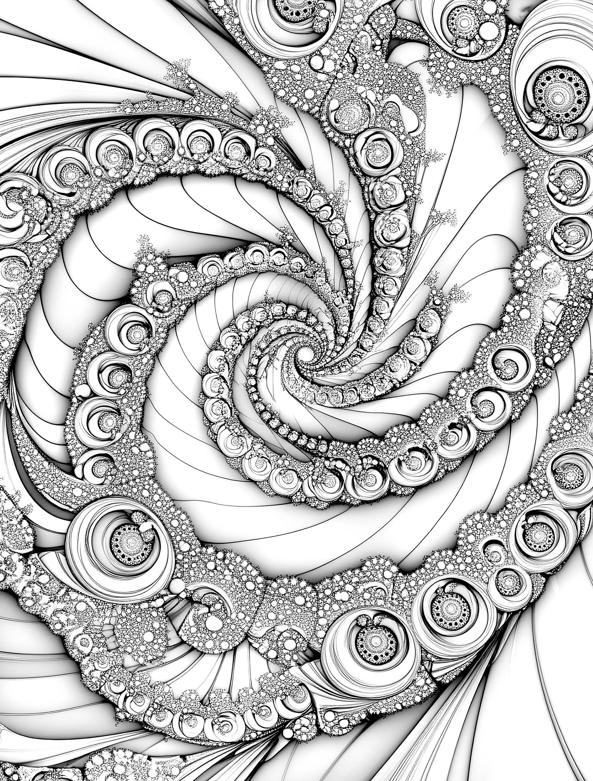 Living Fractals 3 - Coloring Book - 50 Amazing Images! - Grayscale ...
