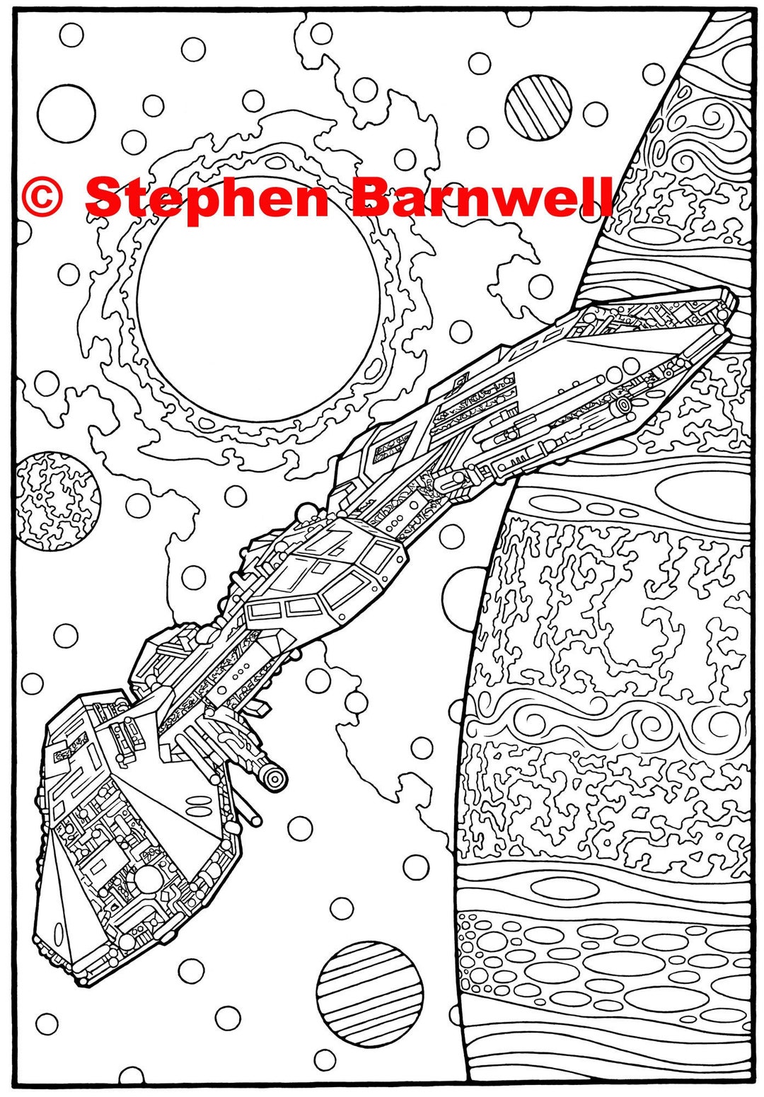 Sci Fi Coloring Page - the Phoenix - Adult Coloring Pages - Colouring ...