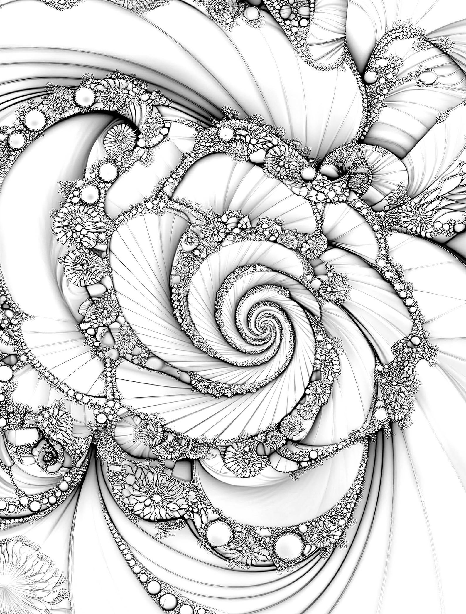 Living Fractals 3 - Coloring Book - 50 Amazing Images! - Grayscale ...