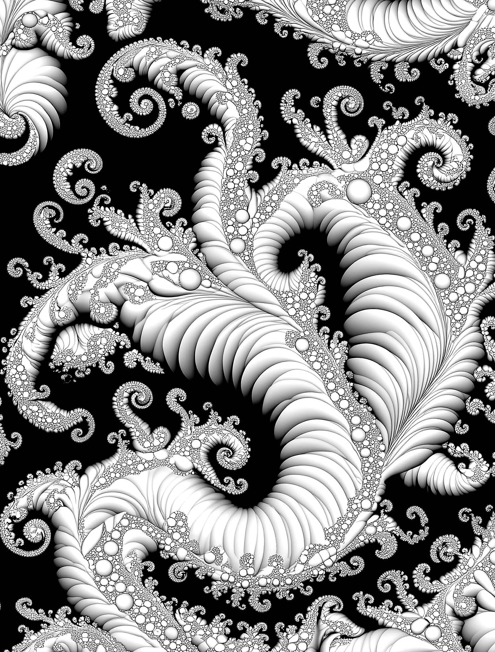 Living Fractals 3 - Coloring Book - 50 Amazing Images! - Grayscale ...