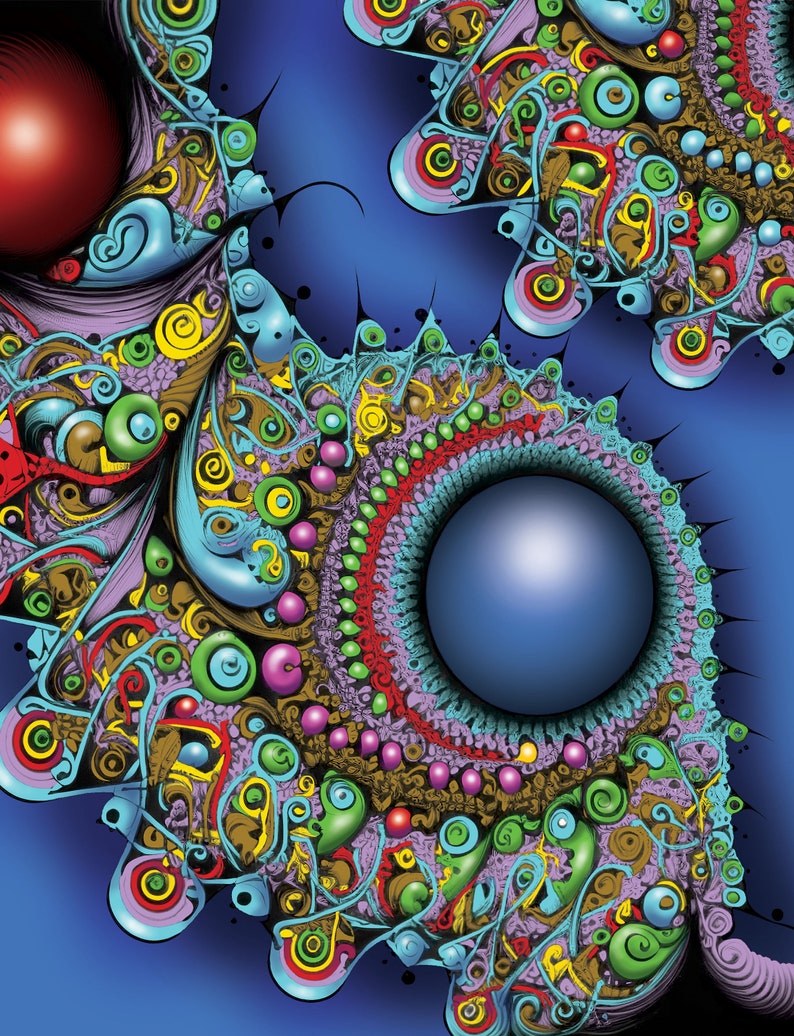 LIVING FRACTALS Coloring Book - 50 Amazing Images! - Grayscale - Adult ...
