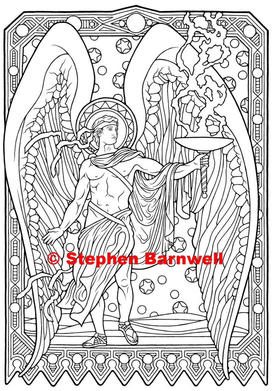 Angel Coloring Pages Angelic Art Angel Coloring Christian Coloring Page ...
