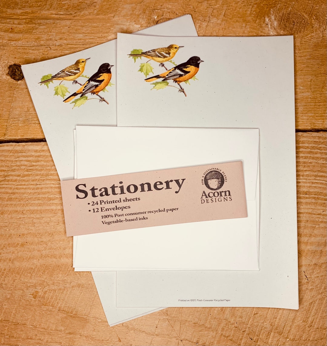 Baltimore Orioles Stationery Set. Letter Writing Kit With Bird Artwork ...