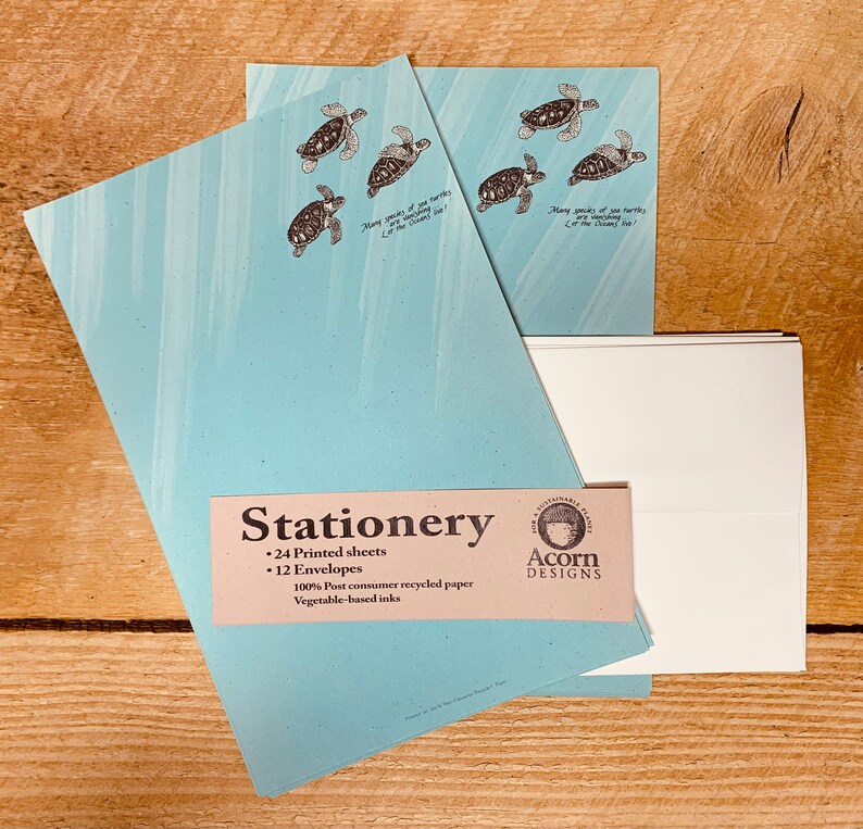 Turtle Stationery Set. Letter Writing Kit With Sea Turtle - Etsy
