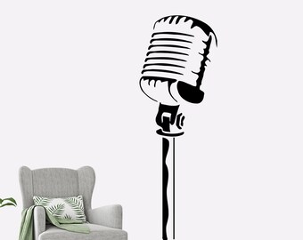 Recording Mics Wall Decal Music Vinyl Sticker - Etsy UK