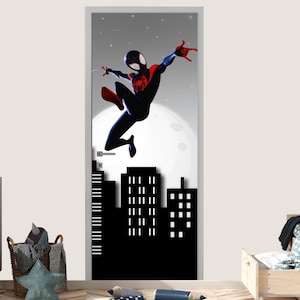 Spiderman Door Decal for Boys Room Superhero Door Mural - Etsy