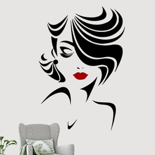 Beautiful Woman Face Beauty Salon Wall Decal Lashes Wall Decor - Etsy