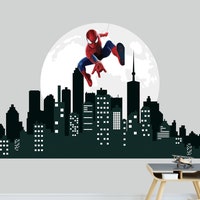 Custom Spiderman Name Wall Decal Superhero Wall Decor for Kids Bedroom ...