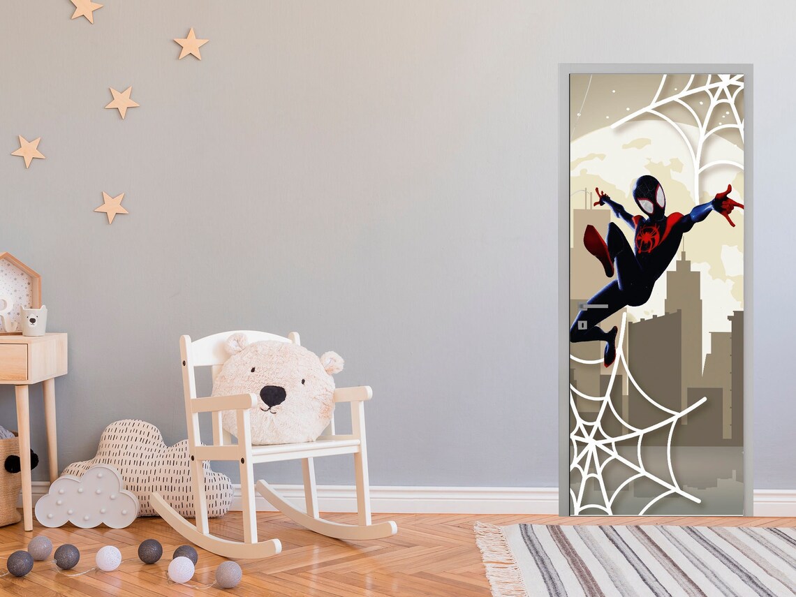 Spiderman Door Covering Peel and Stick Superhero Teen Room - Etsy