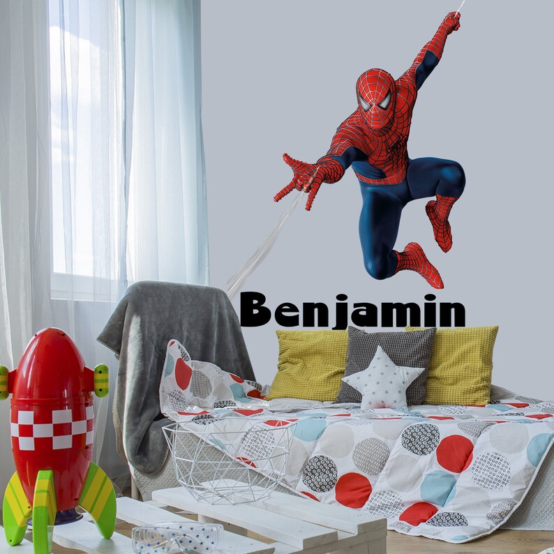 Spiderman Wall Decals Boys Room. Personalized Boy Name Wall - Etsy UK
