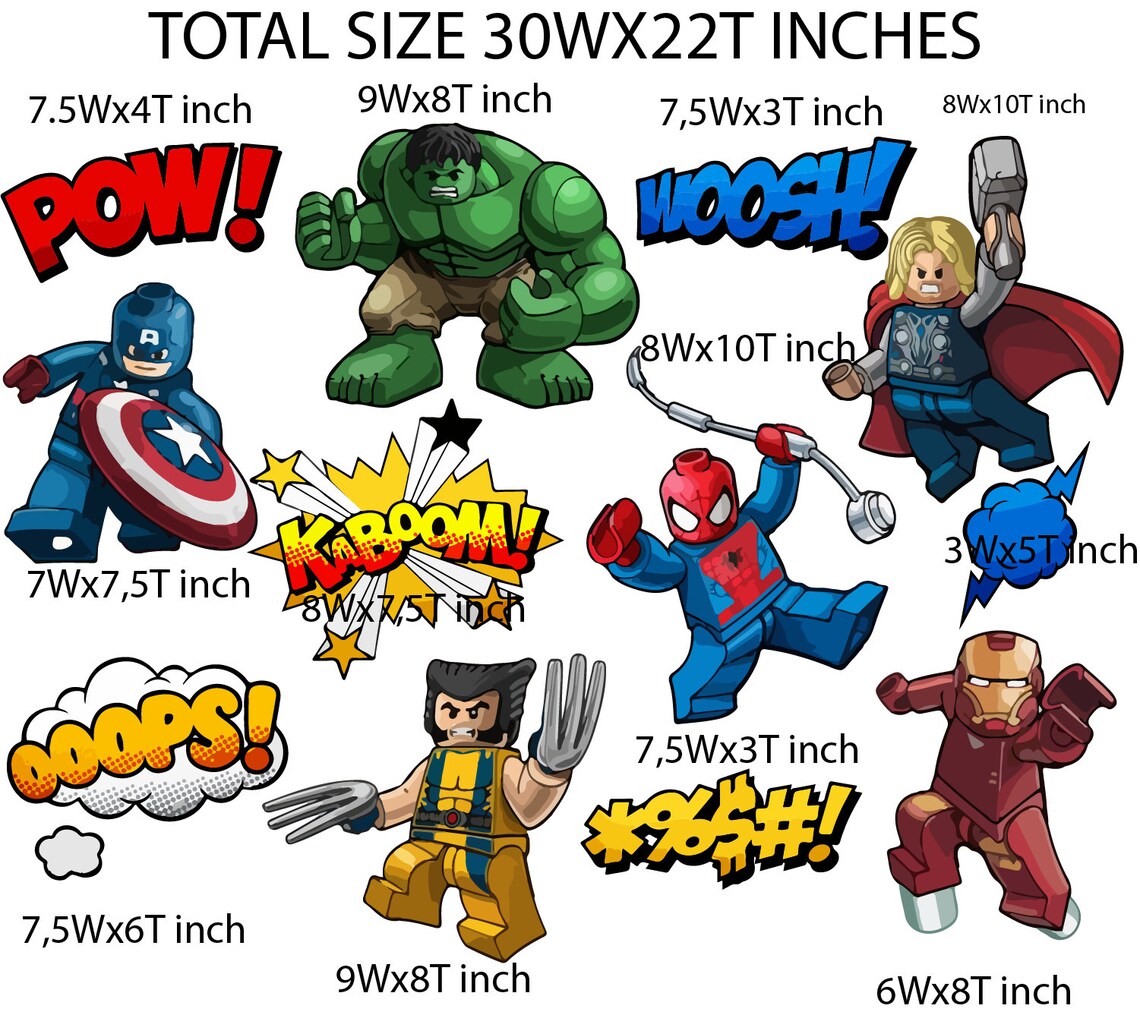 Stickers Superhero for Kids Room Playroom Wall Decor Sticker - Etsy