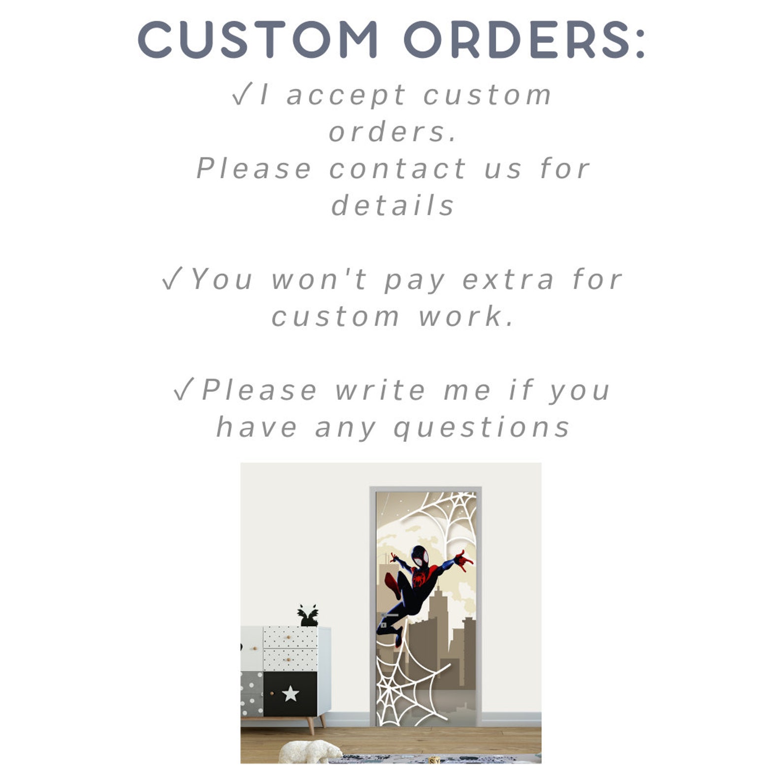 Spiderman Door Covering Peel and Stick Superhero Teen Room | Etsy