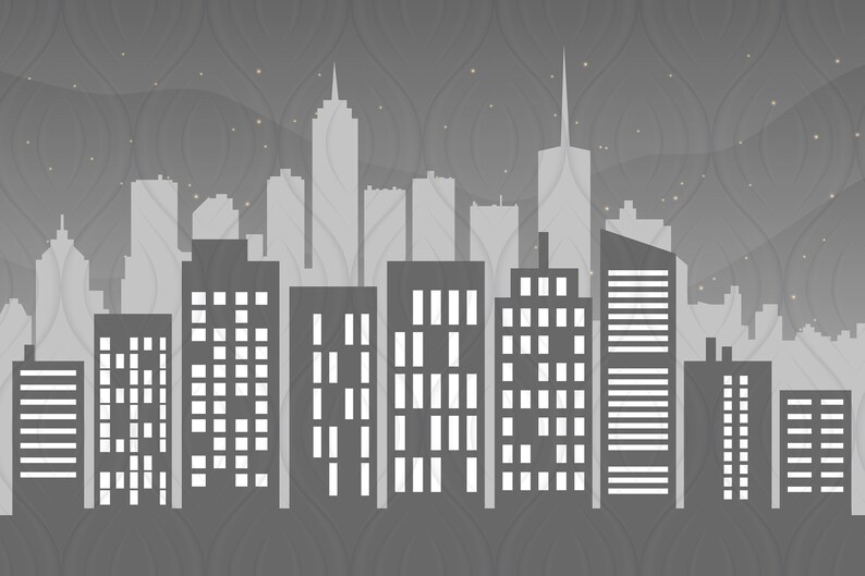 Superhero Night City Wallpaper Boy Nursery, Teen Boy Bedroom Mural ...