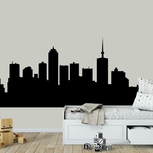 City Skyline Wall Decal Buildings Wall Decal City Wall - Etsy