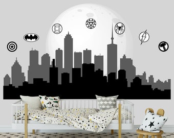 Cityscape Wall Decal | Etsy