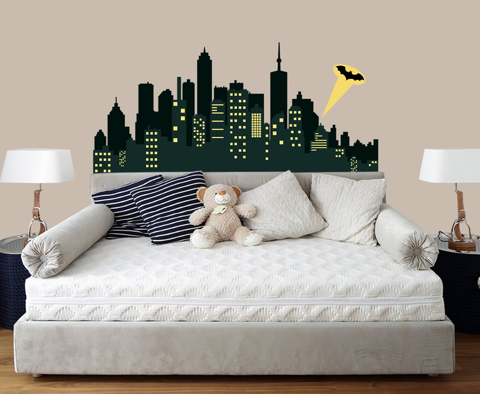 Cityscape Wall Decal Night Layered City Superhero Skyline - Etsy