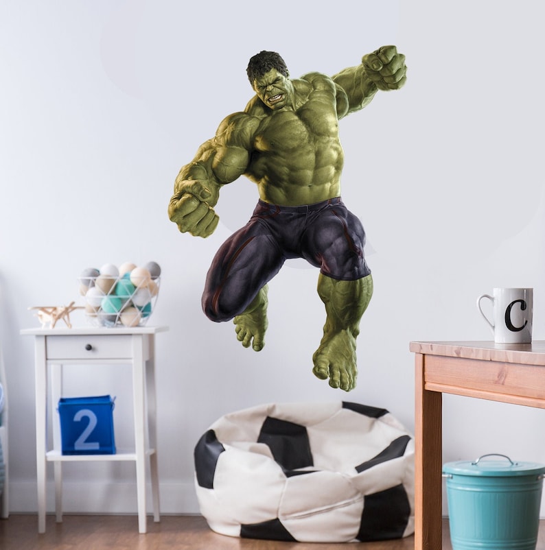 Hulk Wall Decal Superhero Boy Room Sticker Hulk Full Color - Etsy