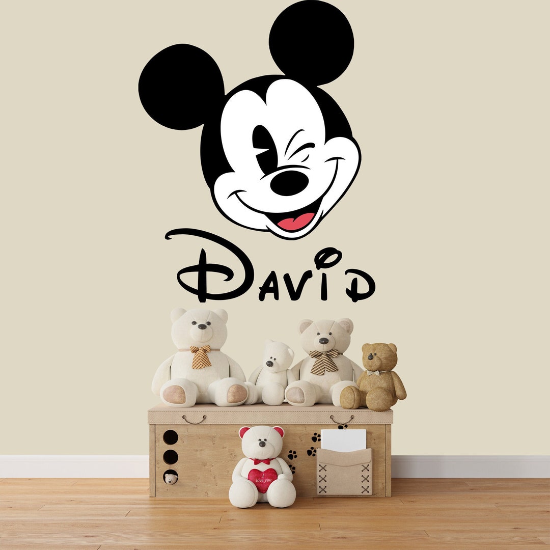 Large Custom Mickey Mouse Sticker, Mickey Decal for Boy Bedroom, Giant Personalized Mural for ...