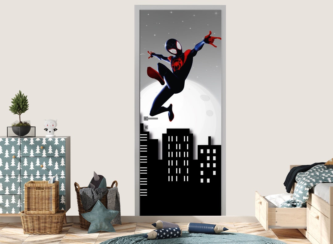 Spiderman Door Decal for Boys Room Superhero Door Mural - Etsy