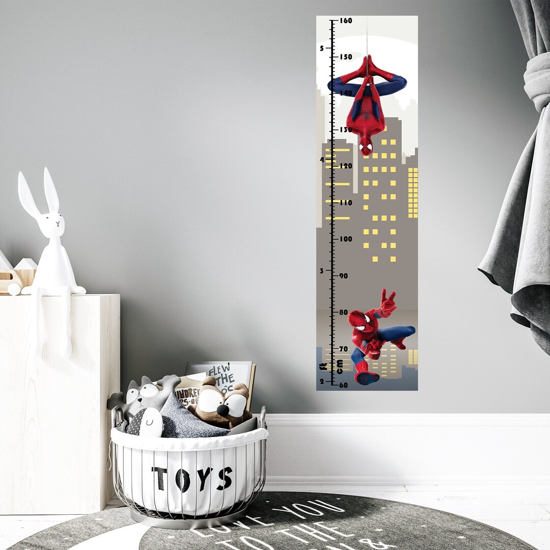 Height Chart Wall Decal Toddler Boy Room, Superhero Wall Sticker Boys ...