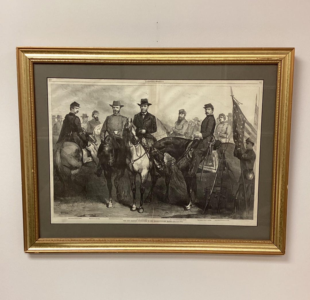 Antique Original Harpers Weekly 1860s Framed Newspaper Magazine Civil ...