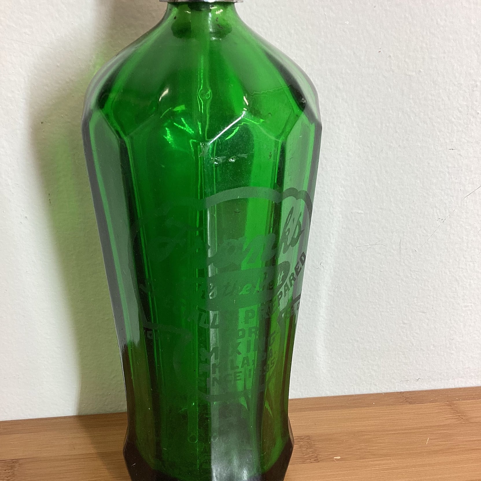 Antique Green Faceted Glass Seltzer Bottle Frank's Philadelphia PA - Etsy