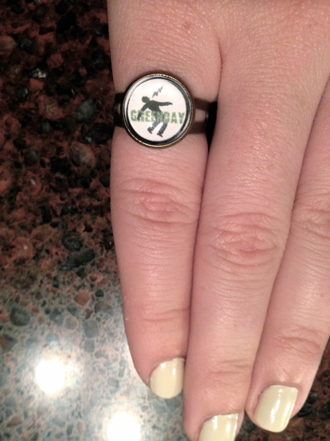 Handmade Green Day 'adjustable' Ring (12mm) - Etsy