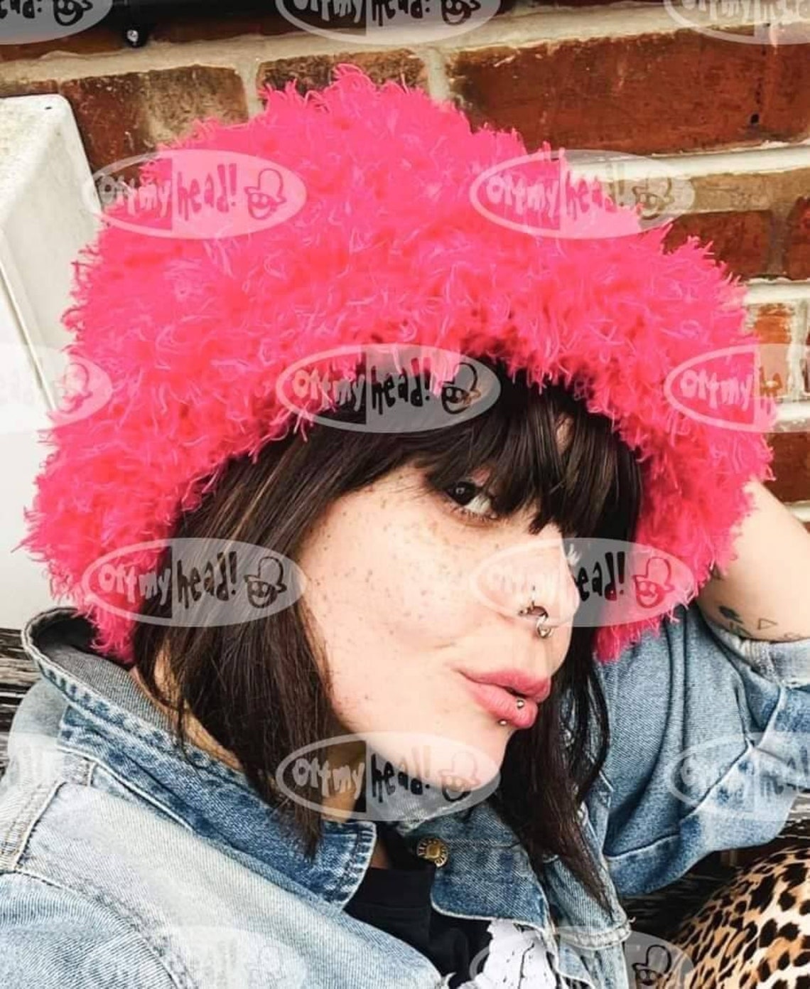 Frilly Pink Faux Fur Bucket Hat-festival Hat-floppy Hat-fur - Etsy