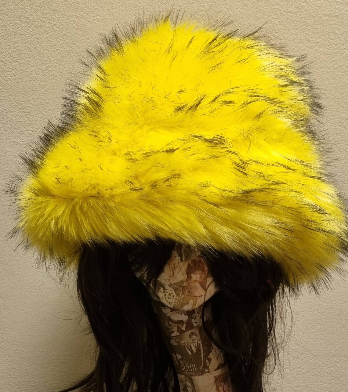 Bright Yellow-super Fluffy Luxury Faux Fur Bucket Hat-gold Fur-fuzzy ...