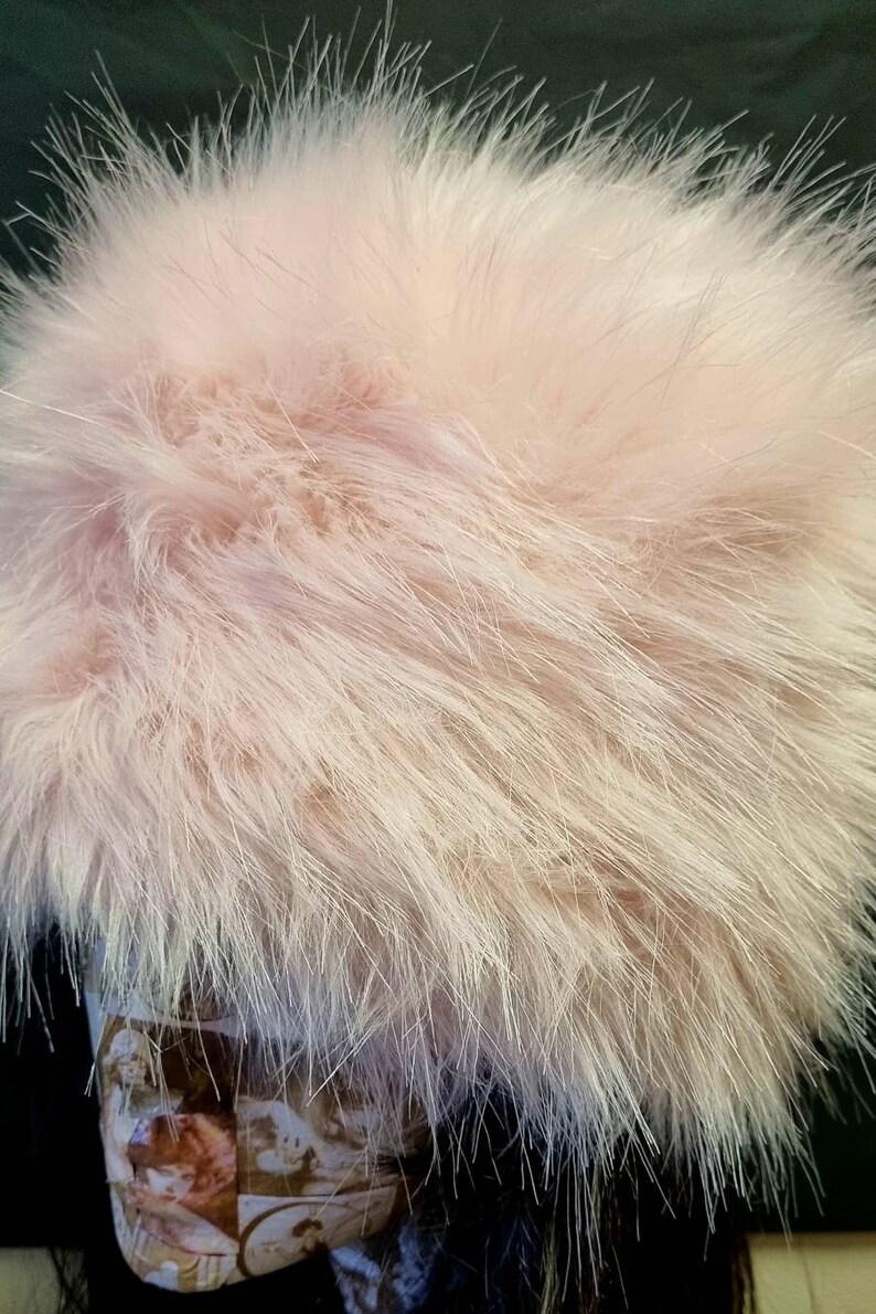 Baby Pink Luxury Faux Fur Hat With Polar Fleece Lining - Pink Fur Hat ...