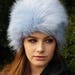 Ice Blue Faux Fur Hat With Cosy Polar Fleece Lining-blue Fur Hat-blue ...