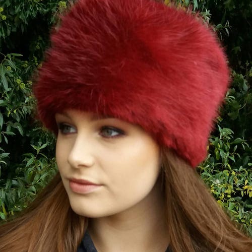 Ice Blue Faux Fur Hat With Cosy Polar Fleece Lining-blue Fur - Etsy