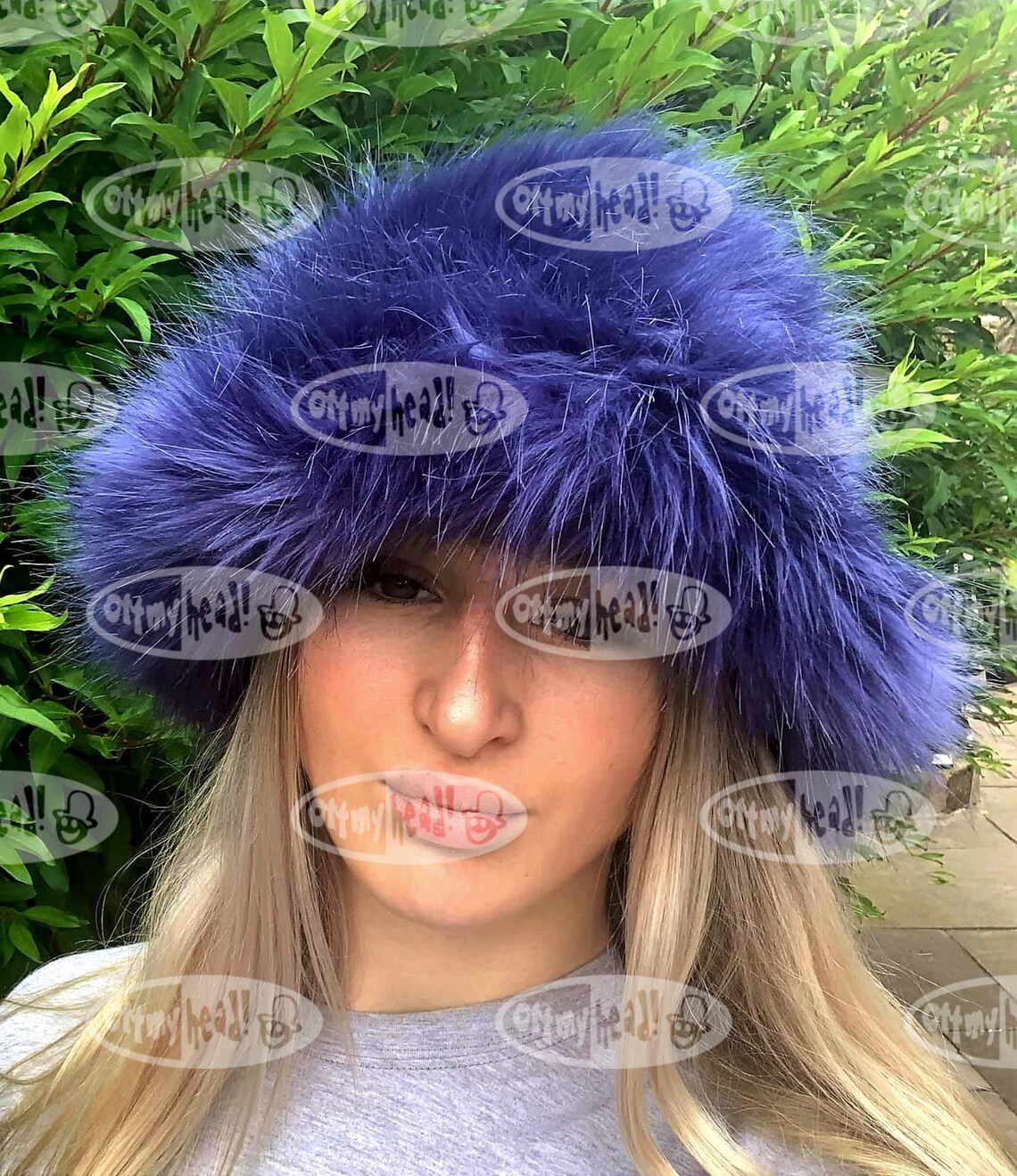 Purple Blue Fuzzy Bucket Hat-festival Hat-floppy Hat-fur - Etsy