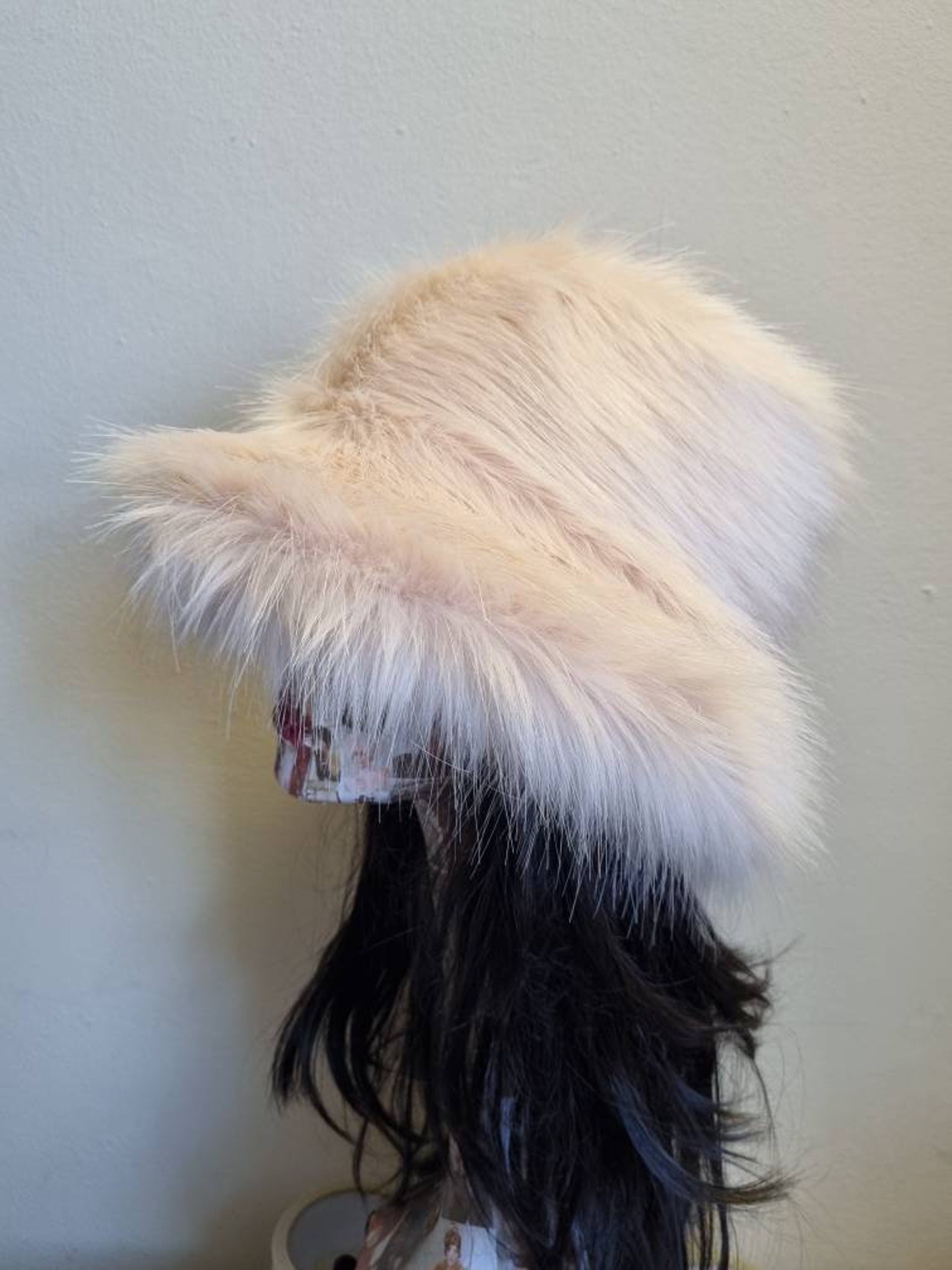 Dusky Pink Fuzzy Bucket Hat-Festival Hat-Floppy Hat-Fur | Etsy
