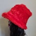 Red Fun Fur Faux Fur Bucket Hat-festival Hat-floppy Hat-fur - Etsy UK