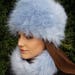 Ice Blue Faux Fur Hat With Cosy Polar Fleece Lining-blue Fur Hat-blue ...